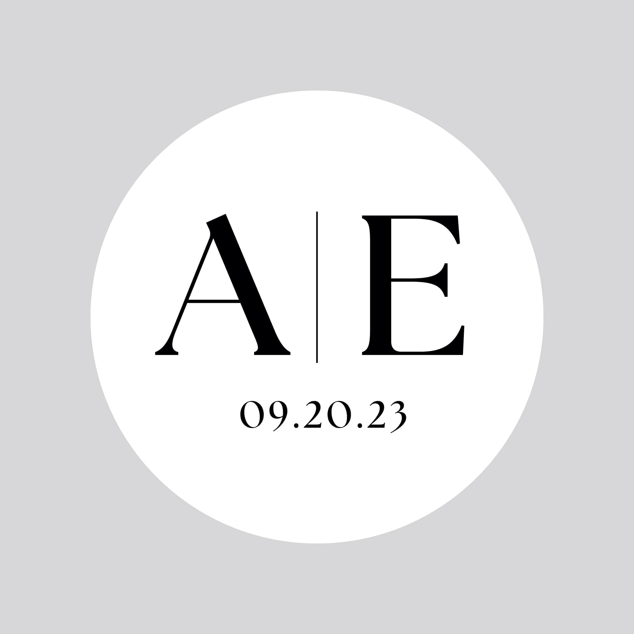 Clear Wedding Initial Circle Stickers | Custom Monogram